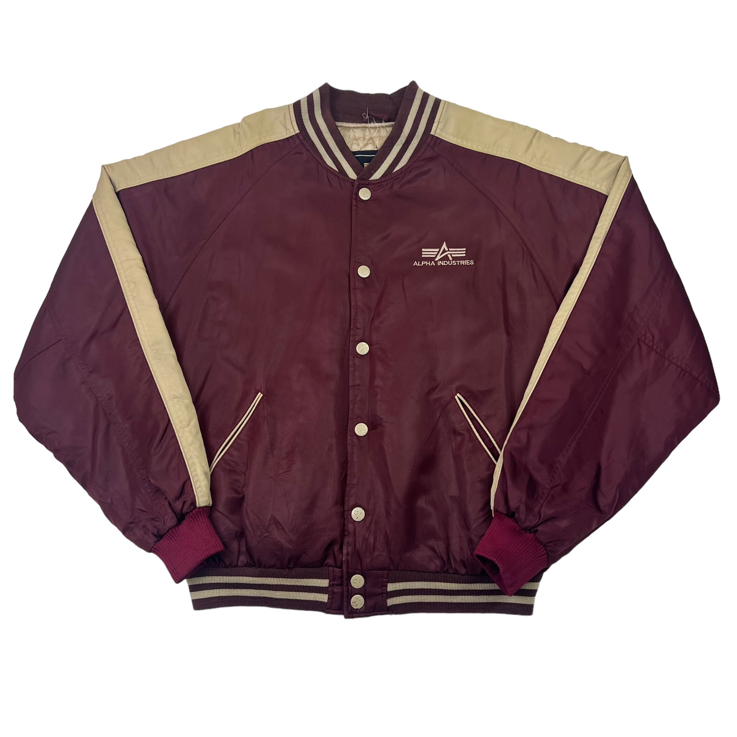 Alpha Industries Maroon Varsity Jacket | Bring It Back