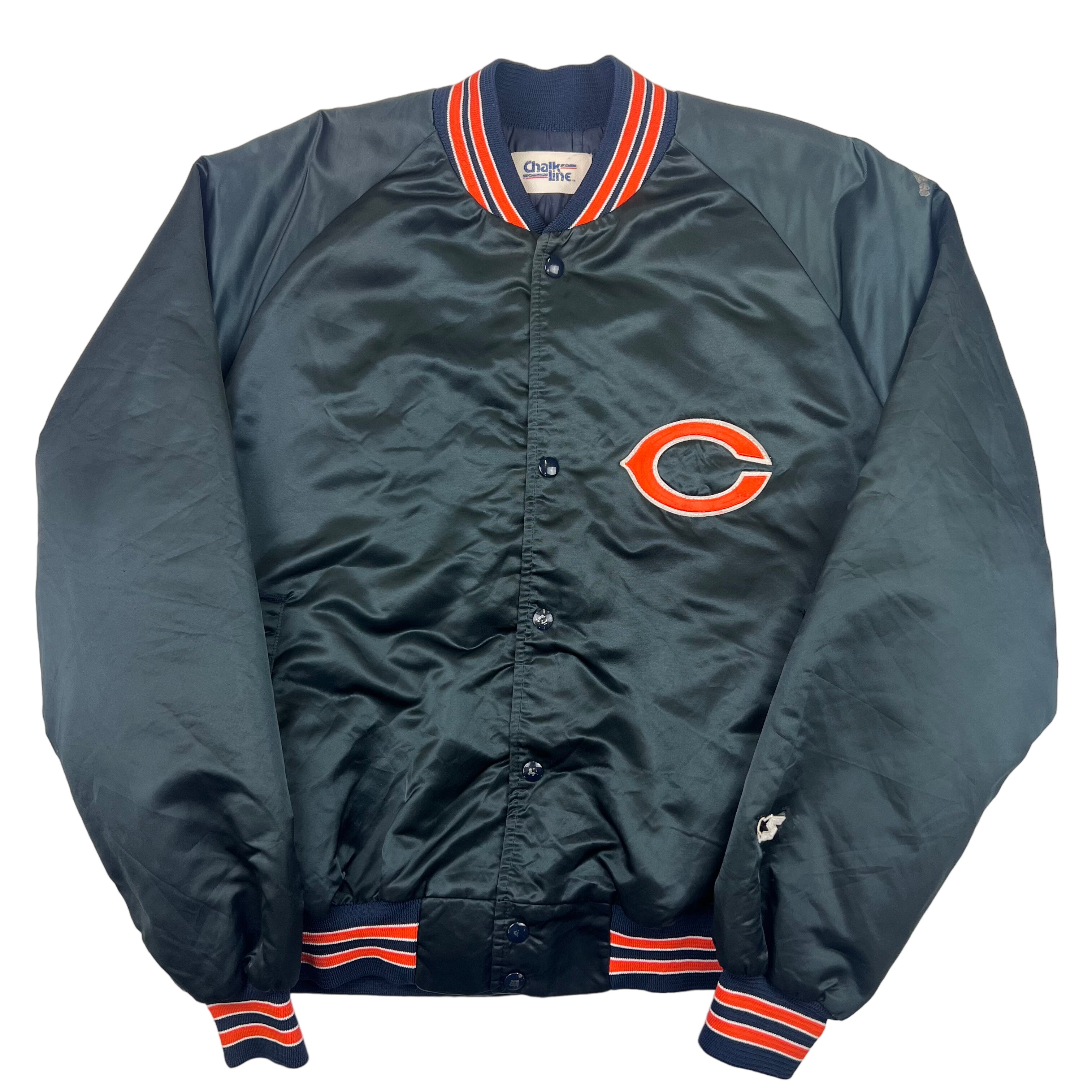 Chicago Bears 1990's Chalk Line Satin Varsity Jacket | Bring It Back